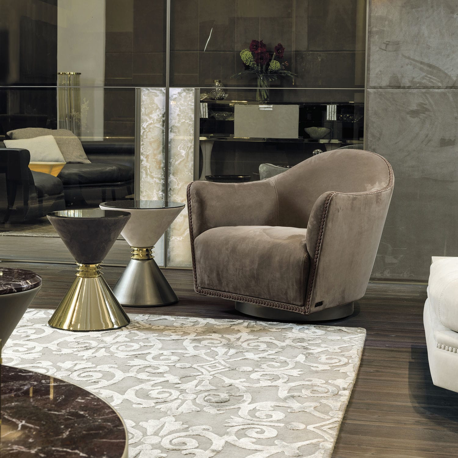 Poltrona clássica - VIVIENNE - LONGHI S.p.a. - em tecido / em couro ...