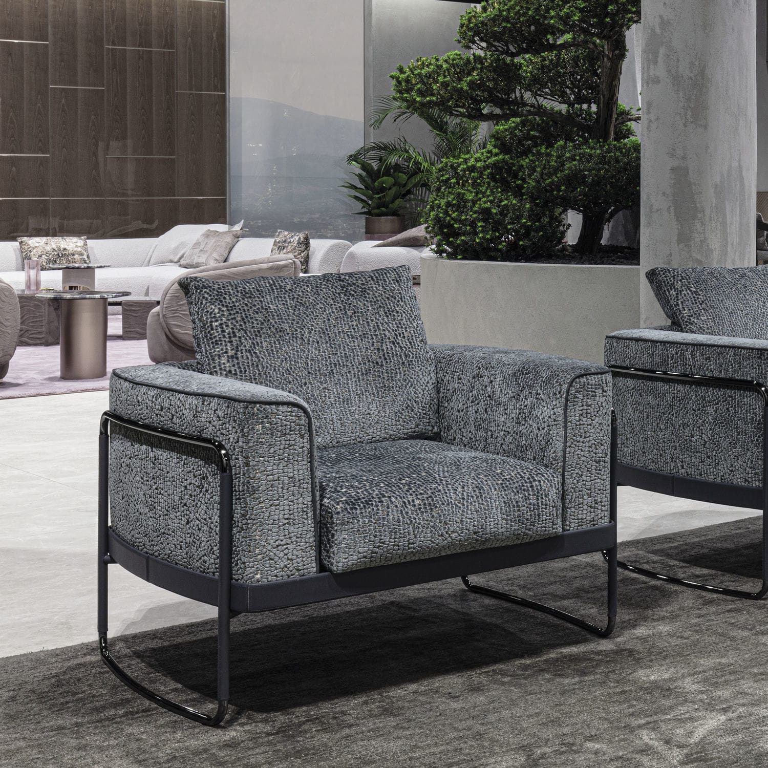 Poltrona contemporânea - MEGAN - LONGHI S.p.a. - em tecido / em couro ...