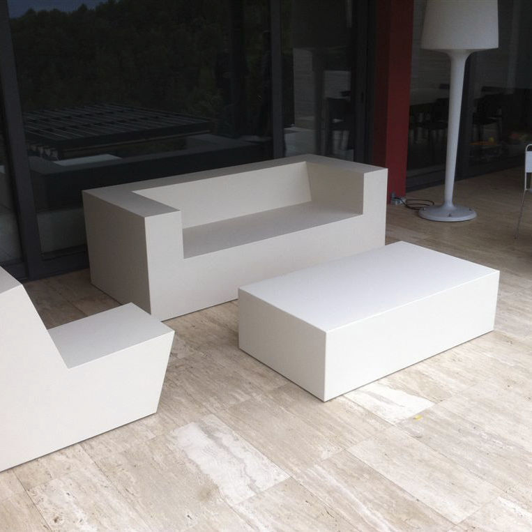 Puff contemporâneo - CLUB 01 - SDC_lab - em couro / retangular / estofado