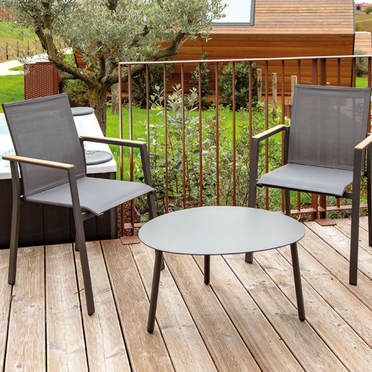Cadeira contemporânea - ALPHA - GRATTONI S.R.L. - para ambiente externo / em teca / em Textilene®