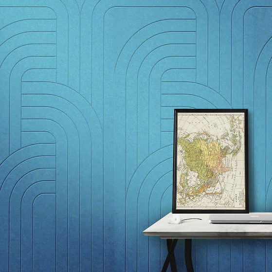 Painel acústico para parede - CROSSOVER - Acoustic.ae - em fibra de poliéster / em PET / azul