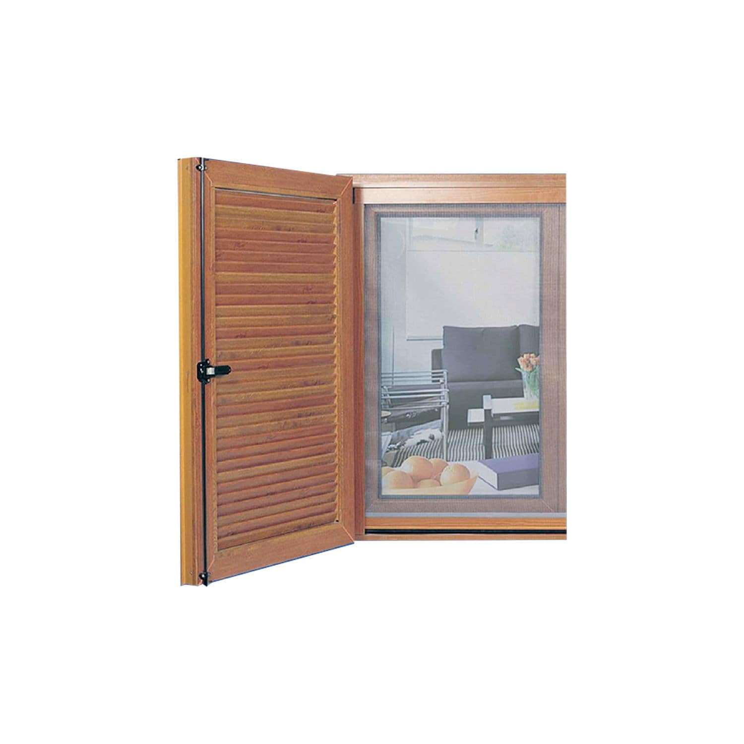 Veneziana de abrir - Adopen Plastik - em PVC / para janela / cinza