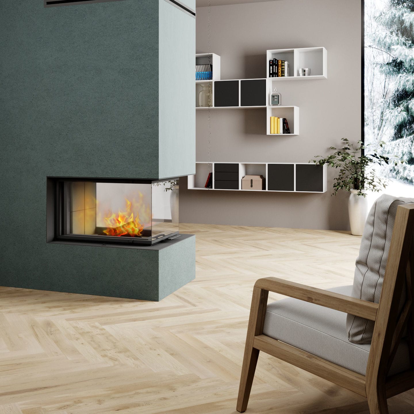 Lareira a lenha - architectural PI LONG 80 - REGALFIRE S.A - de embutir ...