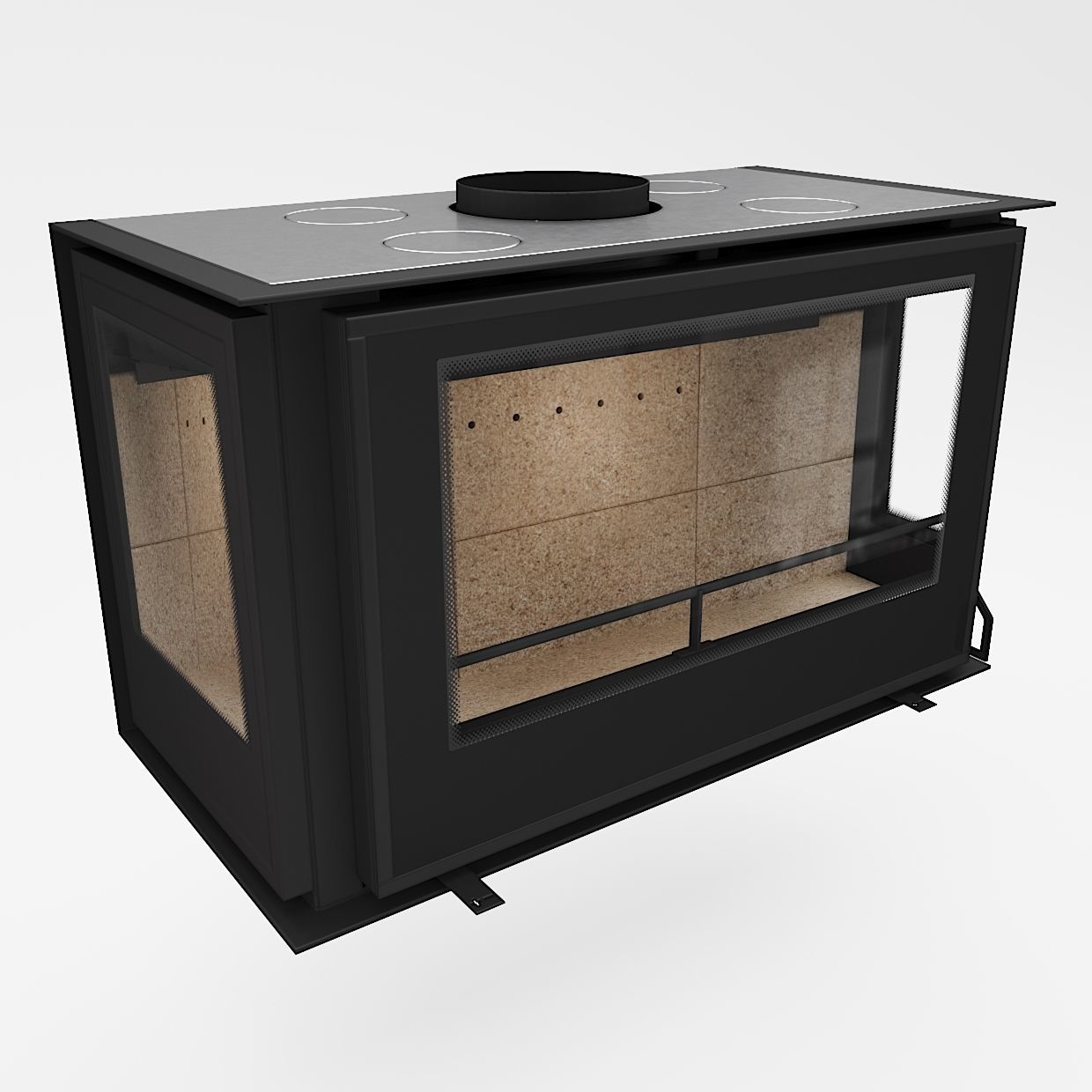 Lareira a lenha - Design 80-55 Pi - REGALFIRE S.A - com 3 faces ...