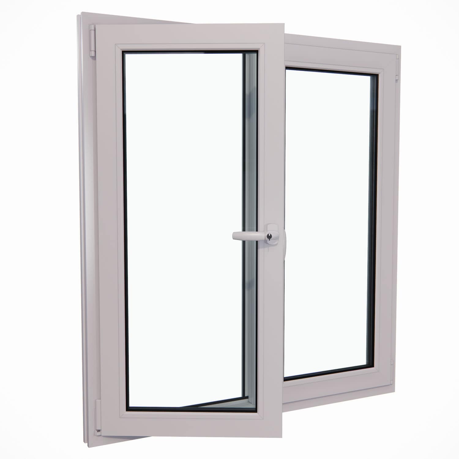 Janela em vidro - PARITET LLC - em PVC / de abrir / fixa