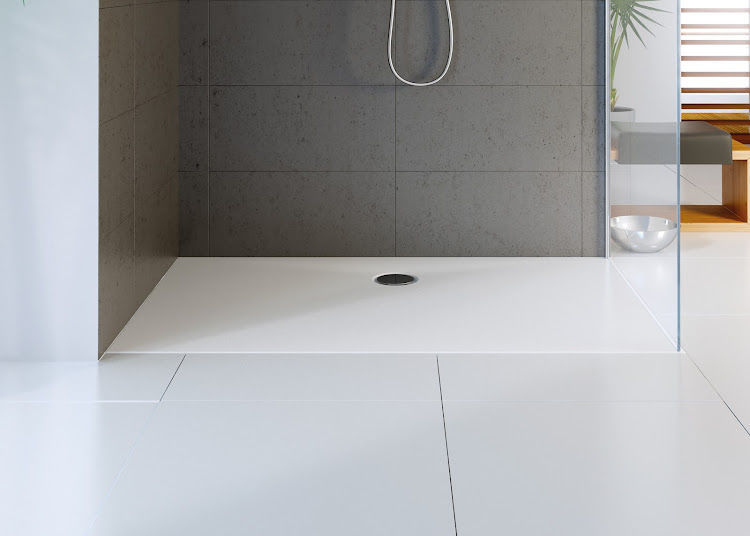 Piso de box retangular - HSK - de sobrepor / extraplano / em mármore