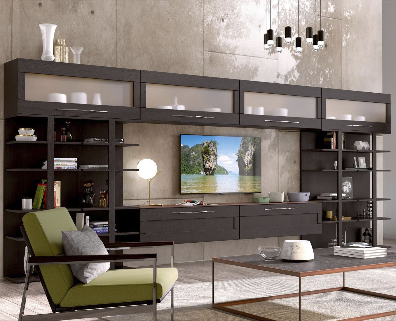 Móvel de parede contemporâneo para TV - Positano - ARCARI ARREDAMENTI ...