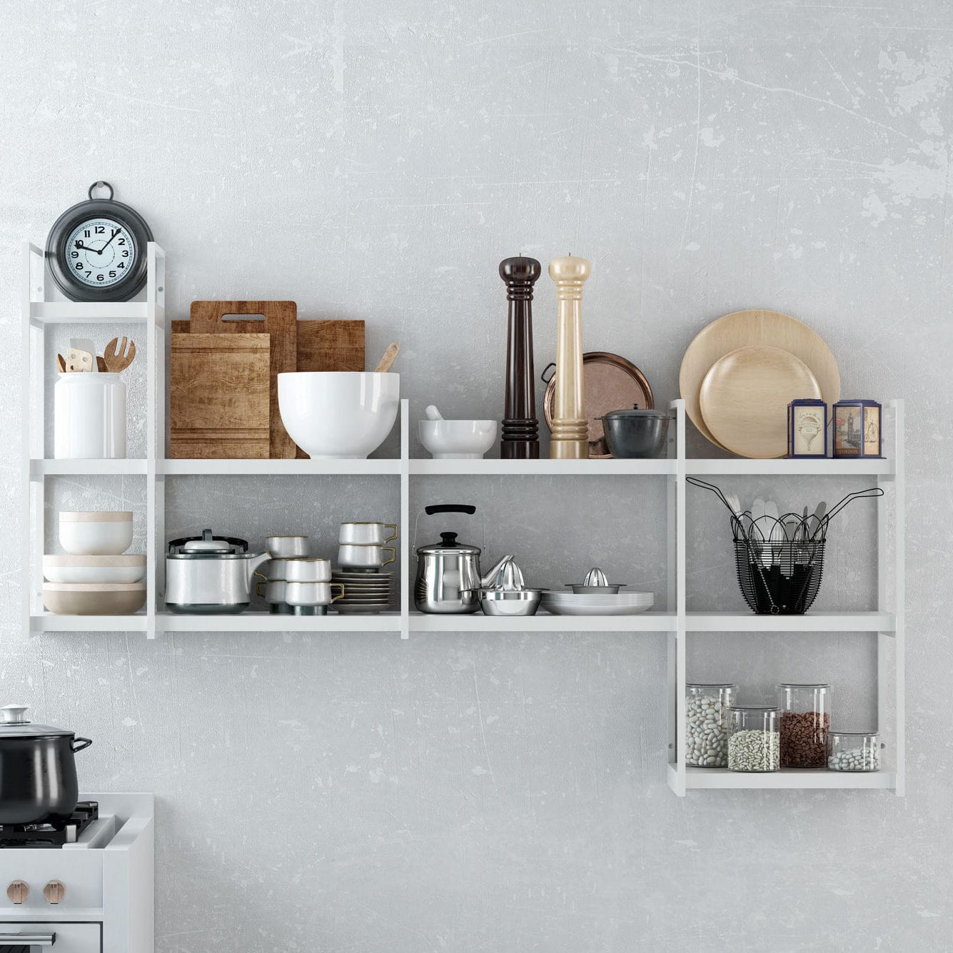 Estante de parede - SIX MINi - OLUT - contemporânea / em madeira / metálica