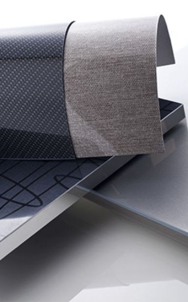 Piso laminado decorativo de cor lisa - Saviola - liso / azul / cinza