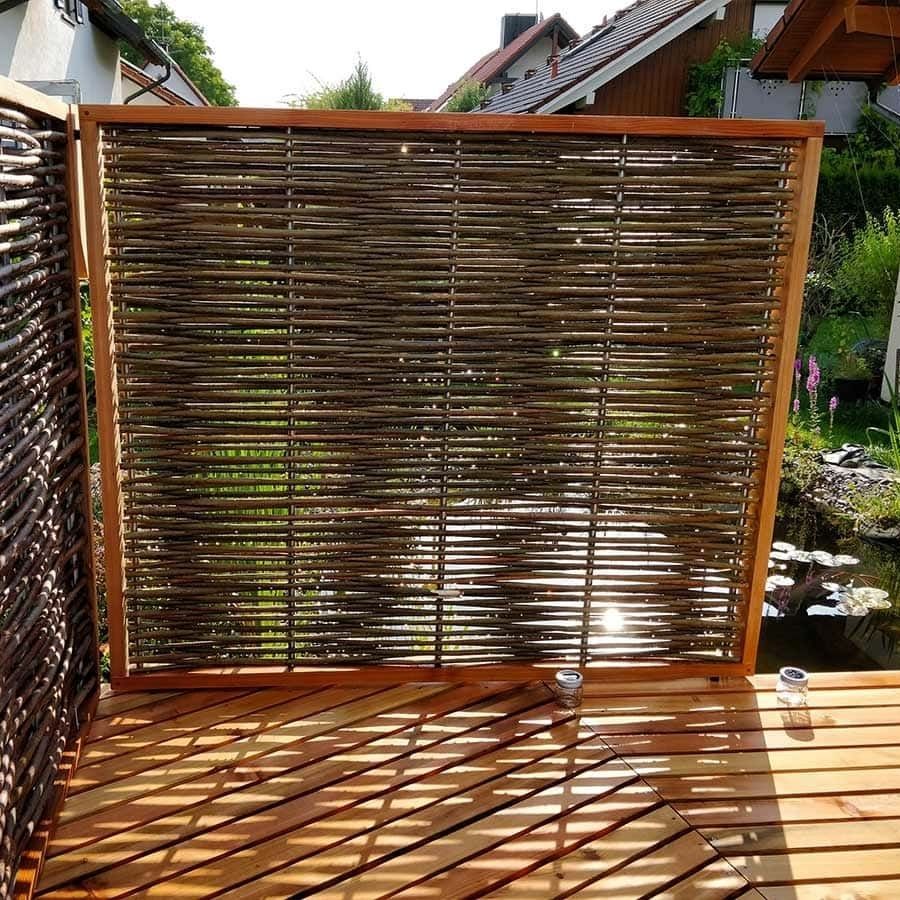 Cerca de ocultação de réguas - Gartenfrosch GmbH - em lariço / de vime ...