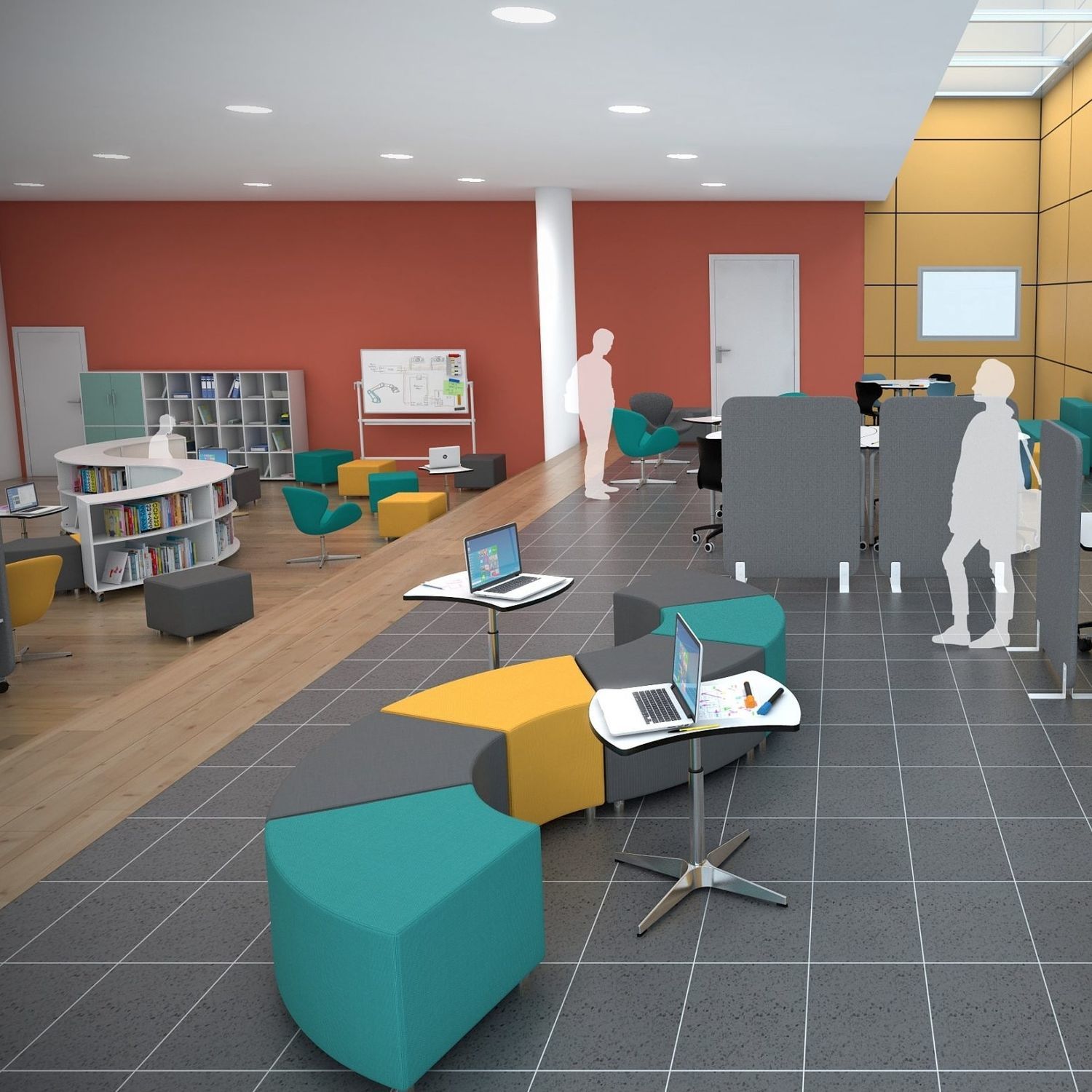 Puff modular - Angle - Mirplay School - contemporâneo / em couro sintético / outros formatos