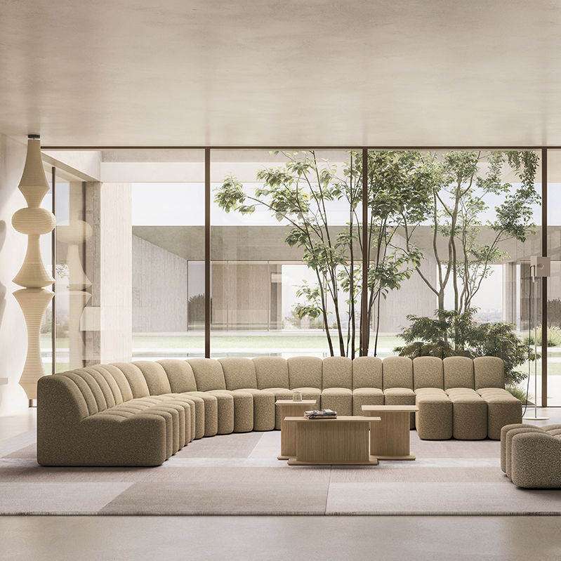 Sofá modular - ARRAY - MDF Italia - curvo / contemporâneo / branco