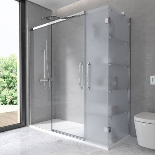 Box de banheiro de correr - HIT - PROFILTEK - retangular / de canto / frontal