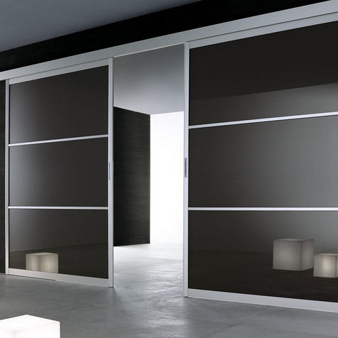 Porta interna - SIPARIUM - RIMADESIO - em alumínio / de correr / com vidro