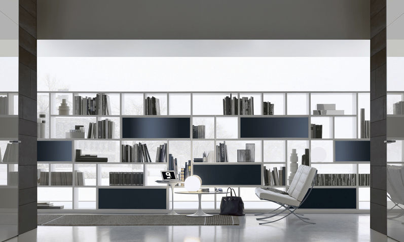 Livreiro modular - OPUS - RIMADESIO - contemporâneo / em alumínio / em ...