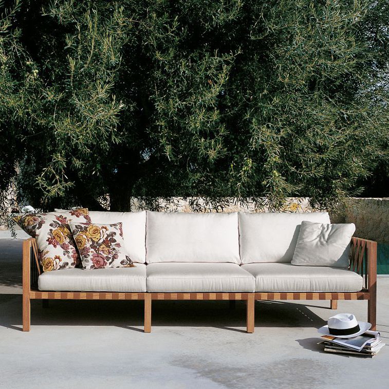 Sofá de jardim - MISTRAL 103 - RODA - cinza / marrom / azul