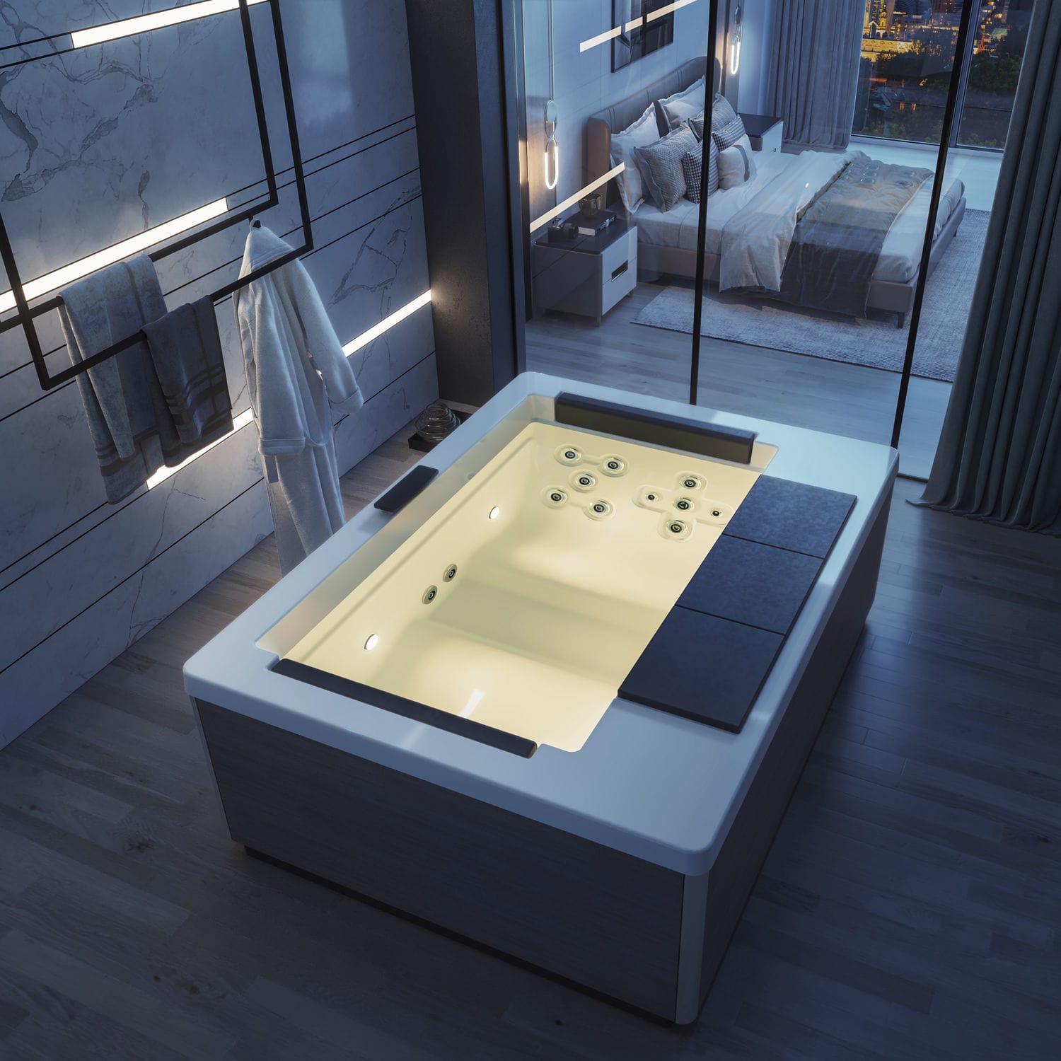 Spa acima do piso - Aquavia Spa - retangular / de 2 lugares / em acrílico