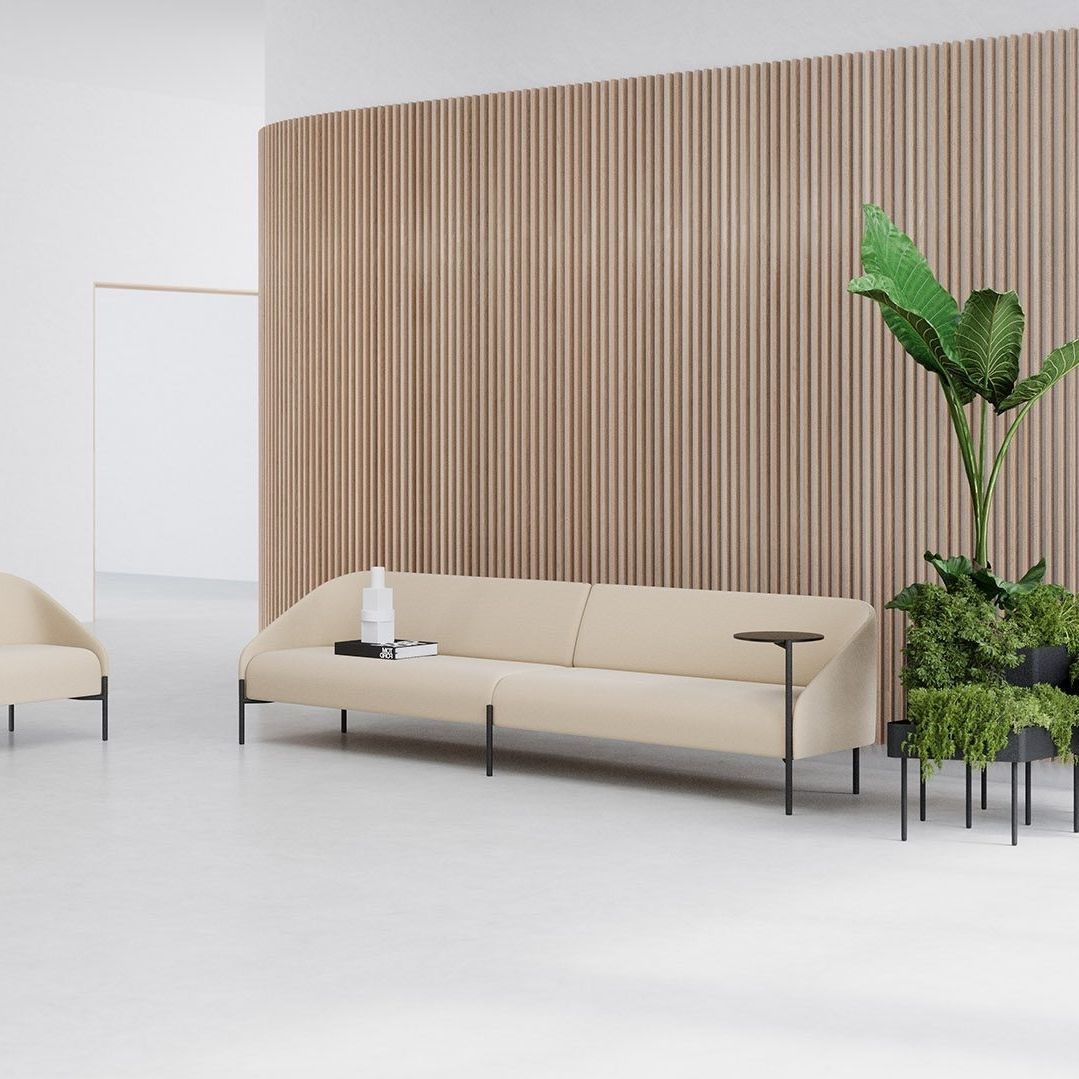 Sofá de canto - BOND - Cascando - para escritório / cinza / marrom