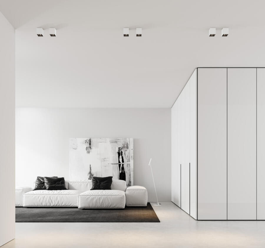 Plafon contemporâneo - X 7C - OTY - quadrado / em cromo / de LED