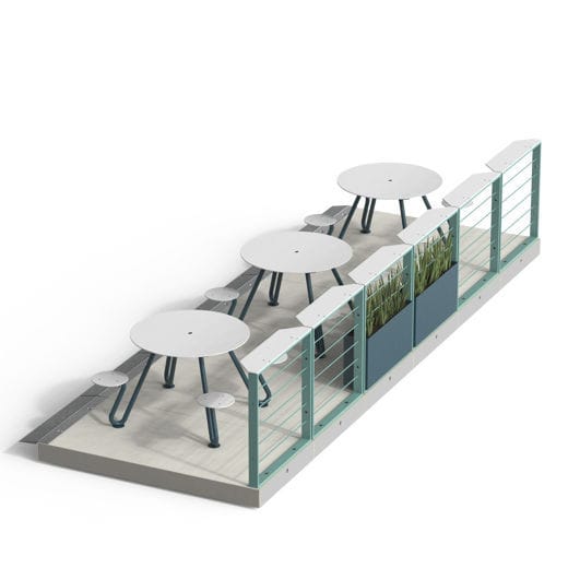 Parklet modular - 2X1 - CITY DESIGN - com floreira integrada