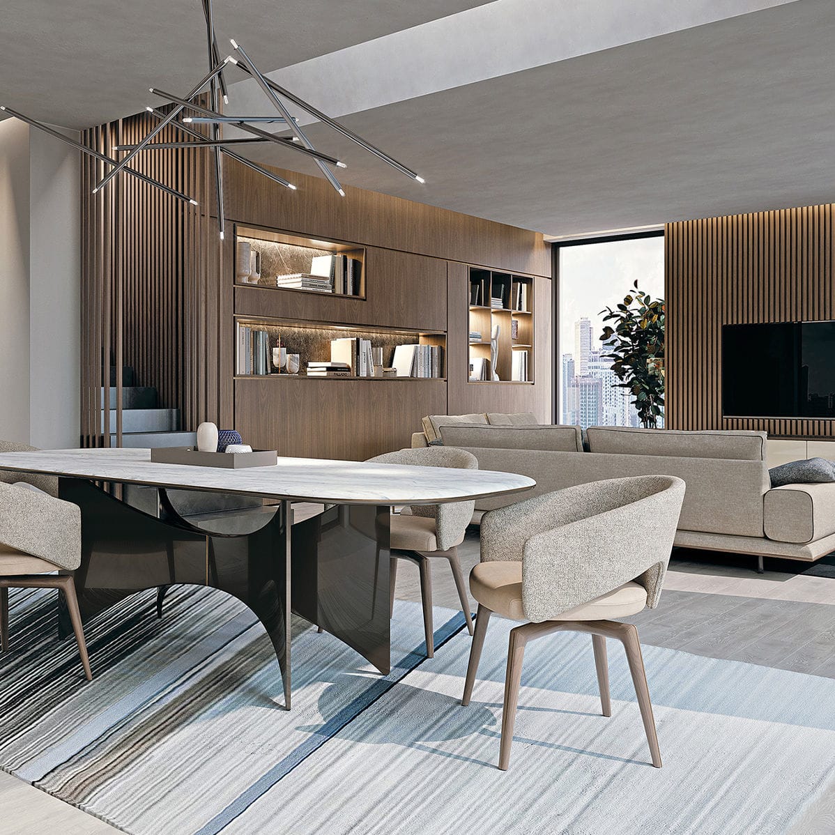 Cadeira contemporânea - Blues - TURRI - em tecido / em couro / com base ...