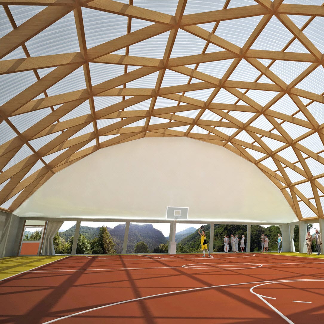 Vigamento em madeira laminada colada - SPACEWOOD - WOOD SYSTEM ...