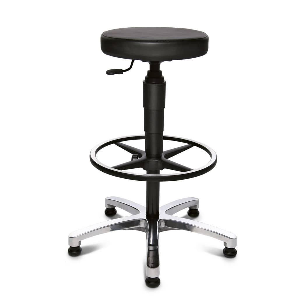 Banqueta contemporânea - TEC 70 - Topstar - em couro / com base metálica / com rodízios