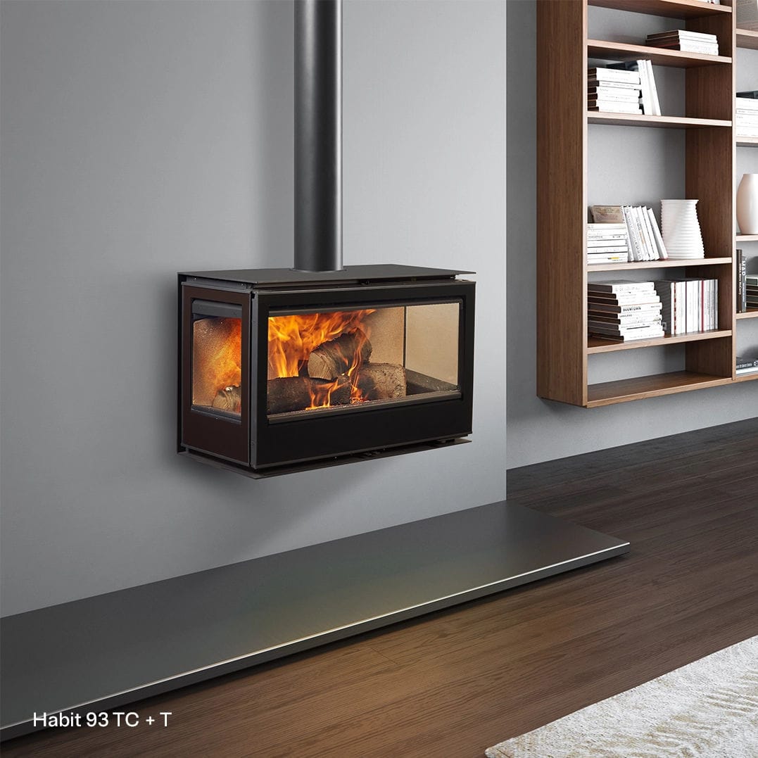 Salamandra a lenha - Habit - ROCAL - 5 kW–10 kW / 10 kW–20 kW / de parede