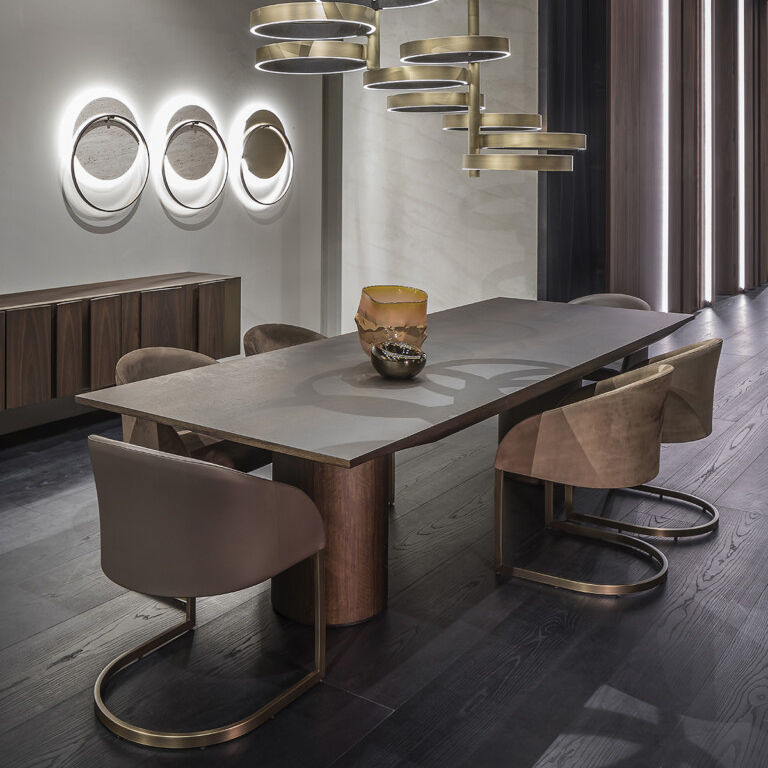 Mesa contemporânea - MENHIR - Emmemobili - com folheado de madeira / em ...