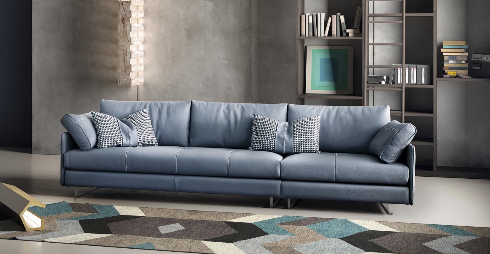 Sofá modular - SWING - Gamma Arredamenti International - branco / bege / em couro