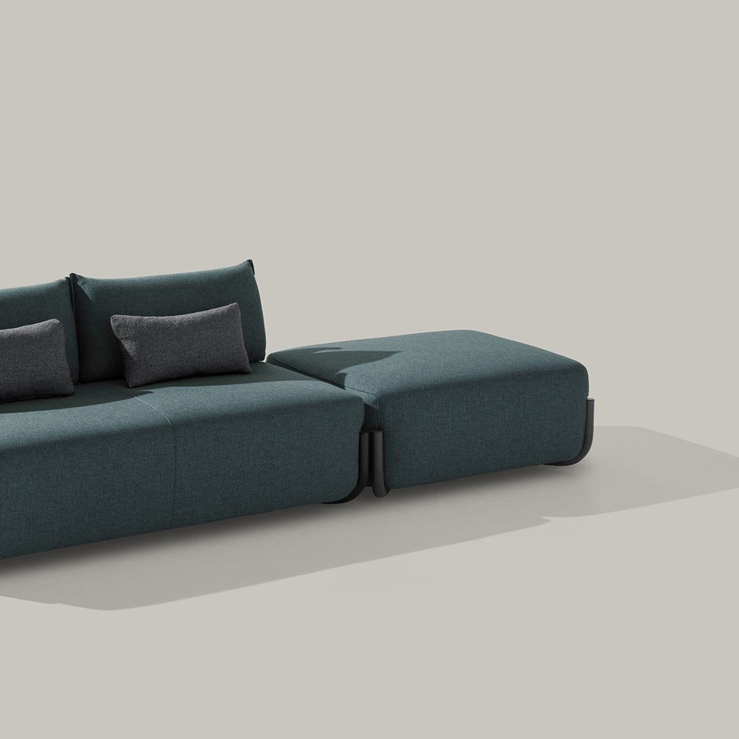 Puff contemporâneo - Cosmo 1530 - et al. - em aço / em tecido / retangular