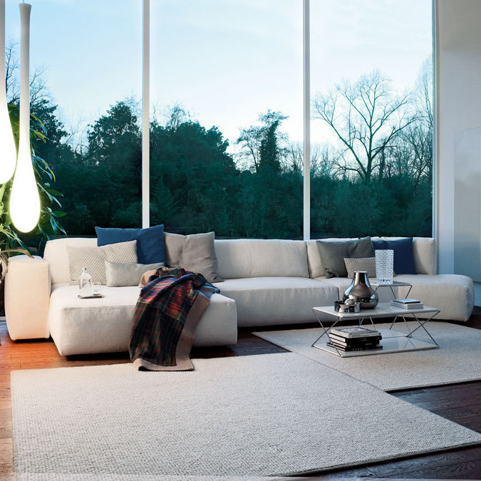 Sofá modular - BOXER - Swan Italia - contemporâneo / em tecido / em couro