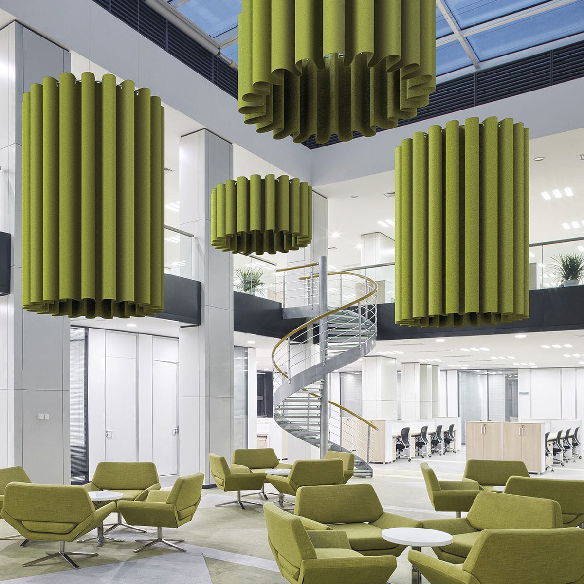 Baffle acústico em tecido - CLASP RING - Caimi Brevetti SpA - suspenso / decorativo