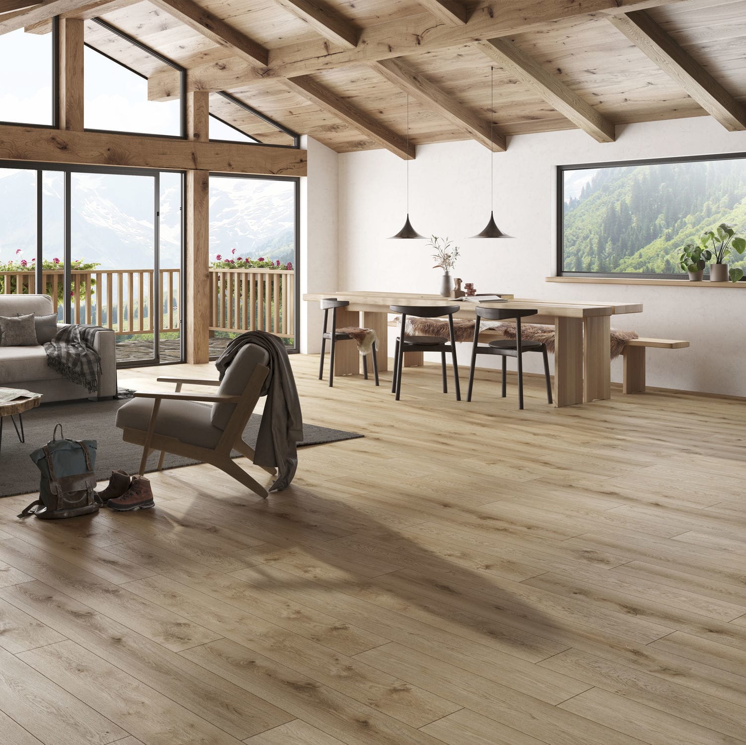 Piso laminado em madeira - NATURAL - Swiss Krono / GRAND selection - flutuante / efeito de ...