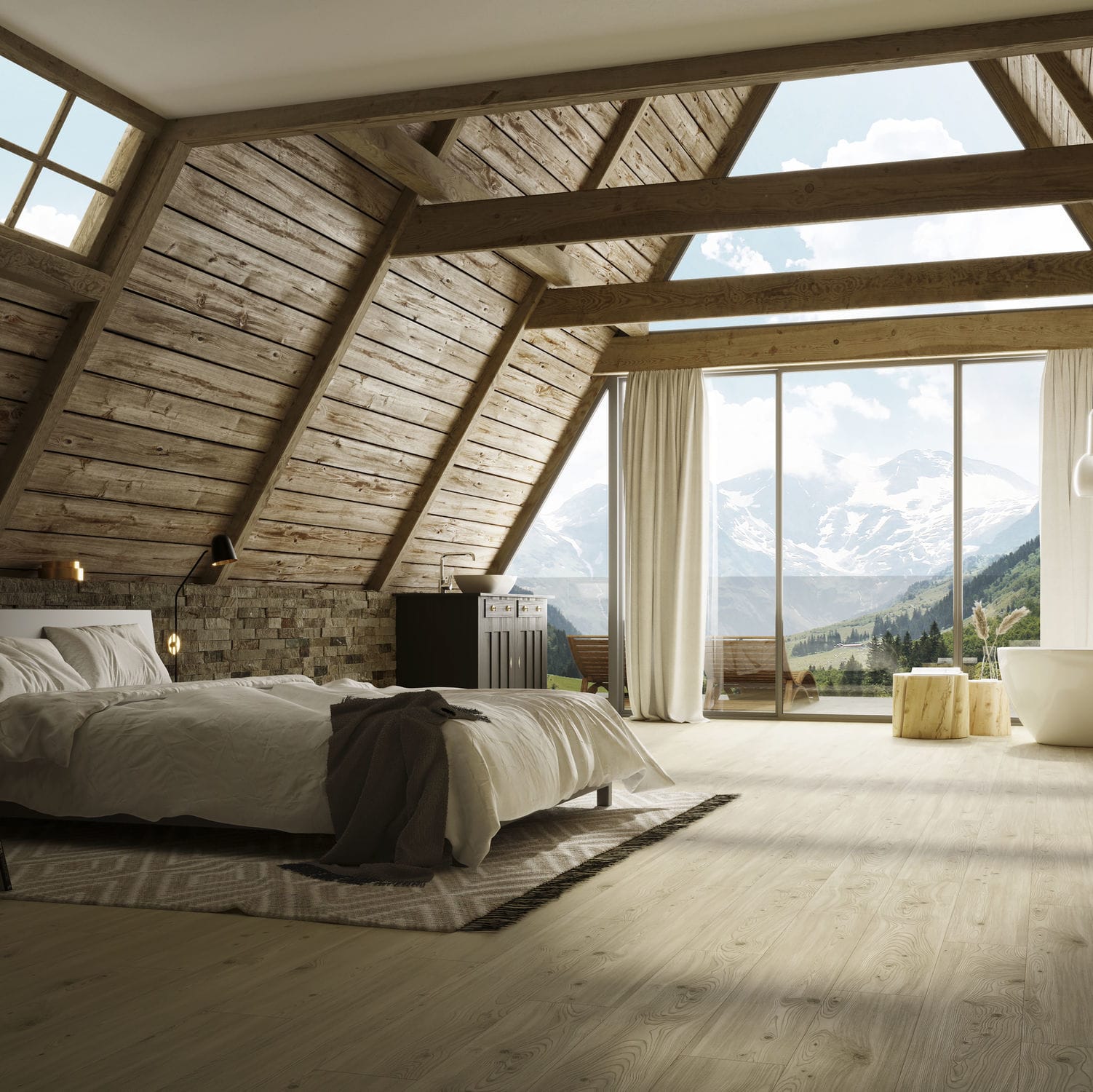 Piso laminado em madeira - ALPINE NATURE - Swiss Krono / GRAND selection - flutuante / efeito de ...