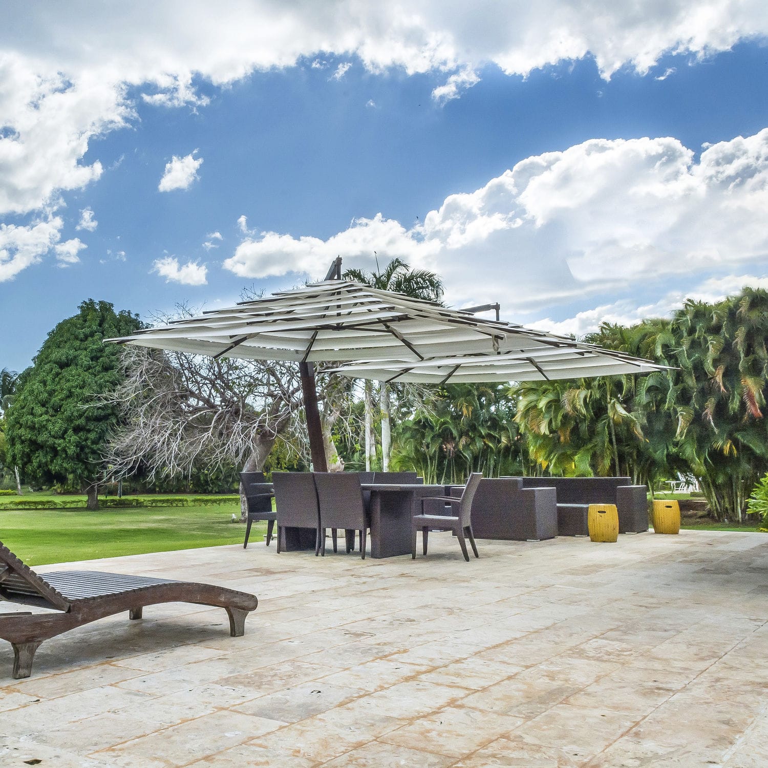 Ombrelone retangular - GIGLIO - GARDENART - em iroko / duplo