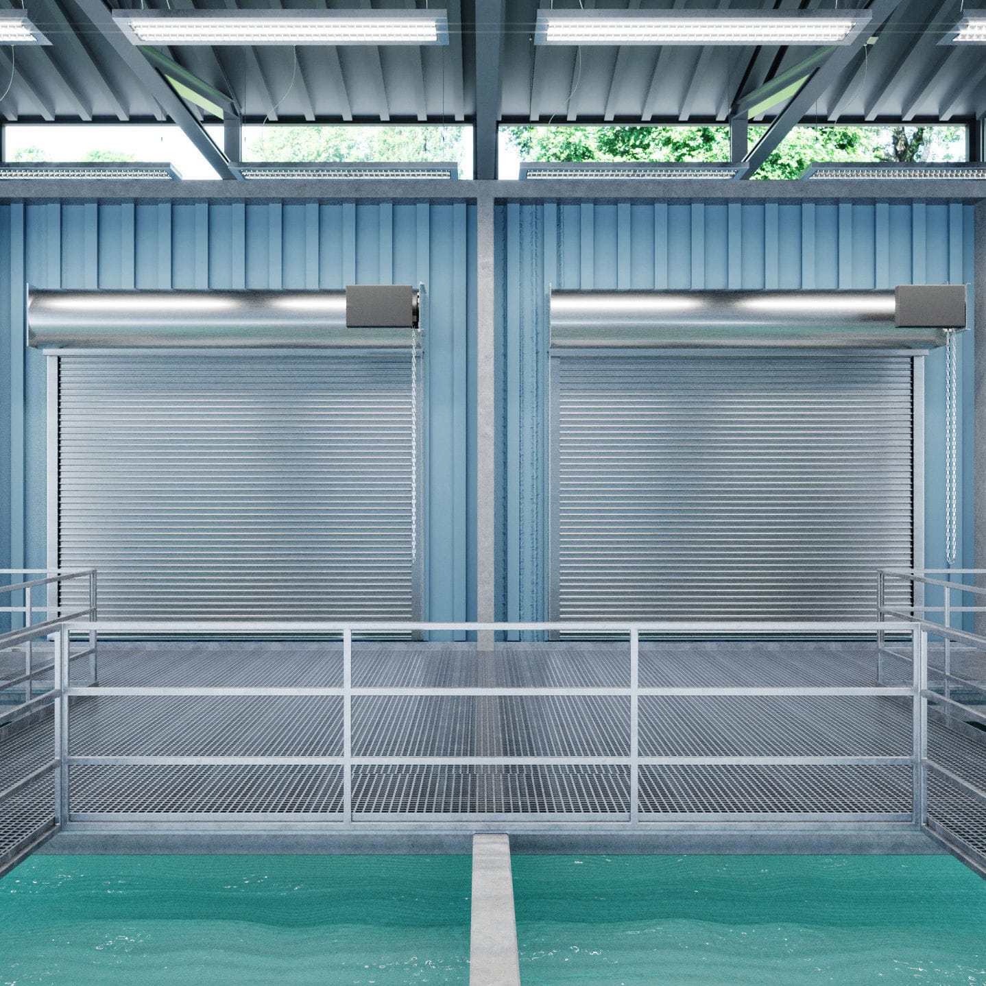 Porta industrial de enrolar - ESD series - Cornell - em aço inoxidável ...
