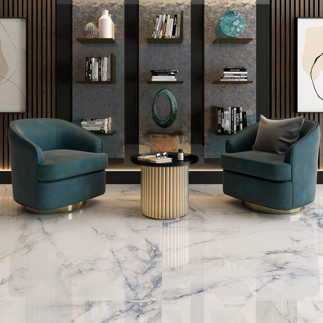 Placas de revestimento em grés porcelanato - MARE - Grupo Halcón - polida / para ambiente ...