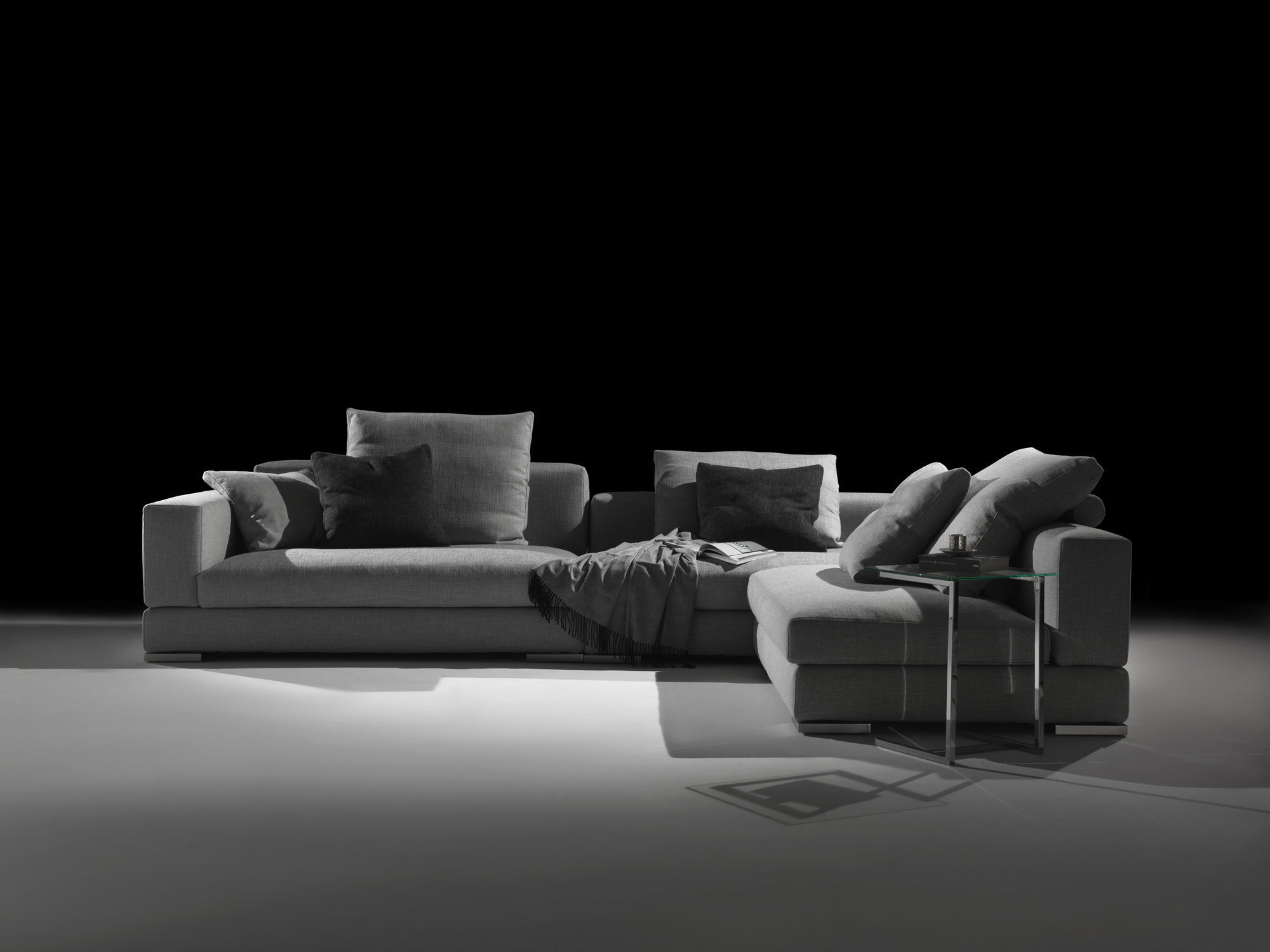 Sofá modular - REGODUE - Respace - cinza / em tecido