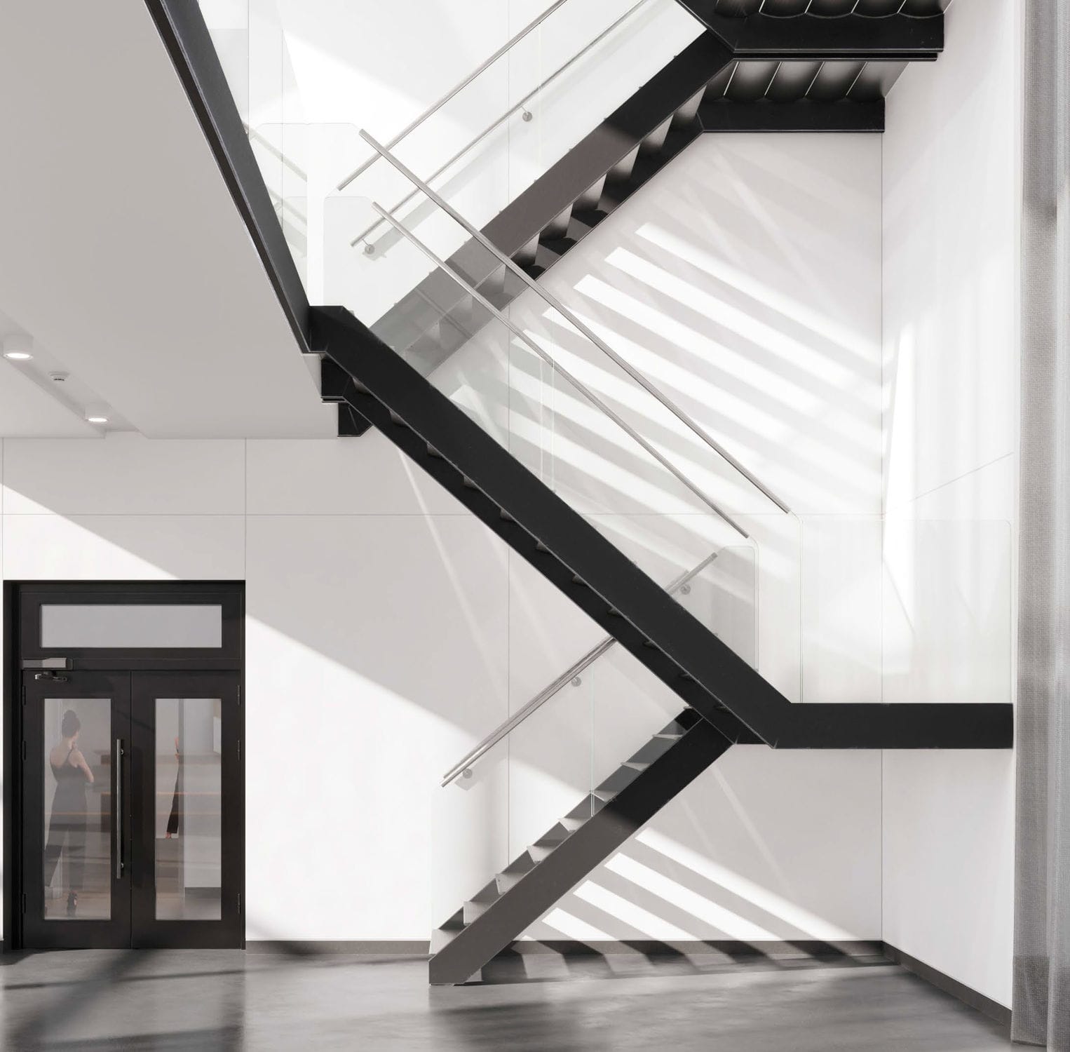 Escada reta - NEXTGEN™ - EeStairs - em L / em U / com degraus em metal