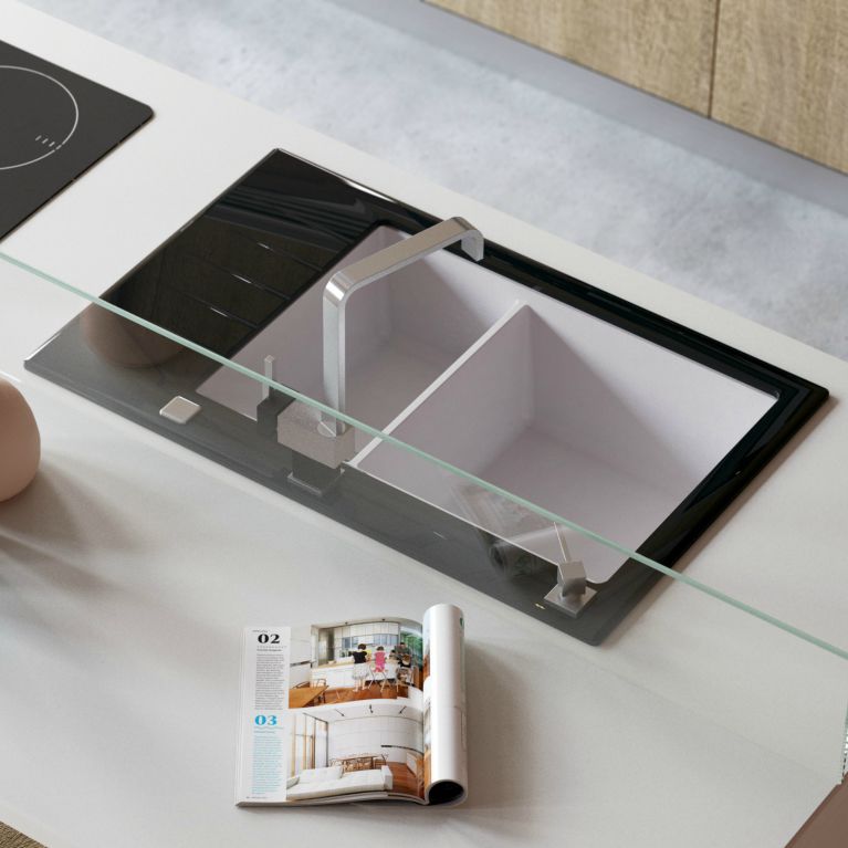 Pia com 2 cubas - DELICIA PLUS GQD150 - Aquasanita - com escorredor ...