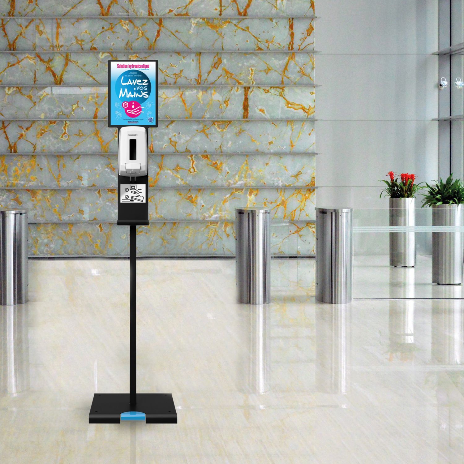 Dispenser de álcool em gel de piso - ROSSIGNOL - de piso / freestanding ...