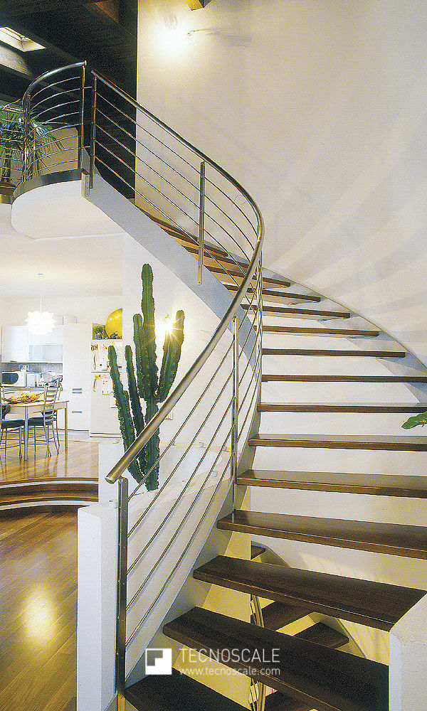 Escada curva - HELICAL - TECNOSCALE - com degraus em madeira / com ...