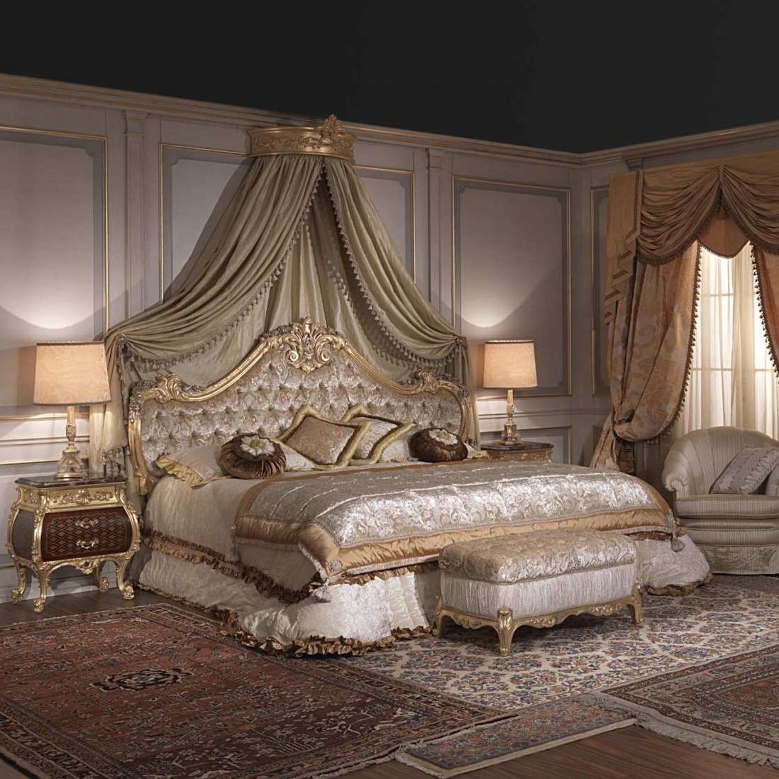 Cama com dossel - EMPERADOR GOLD - VIMERCATI MEDA LUXURY CLASSIC ...