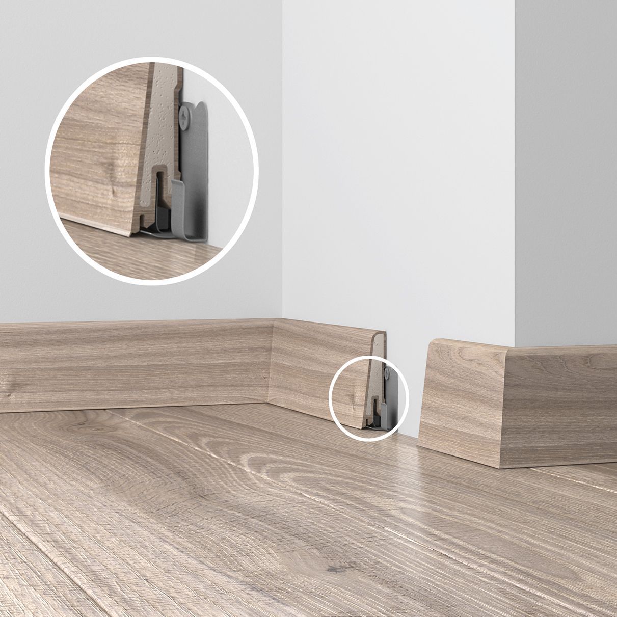 Rodapé em PVC - USL 60 CLIP - DÖLLKEN Profiles GmbH - para meia parede ...