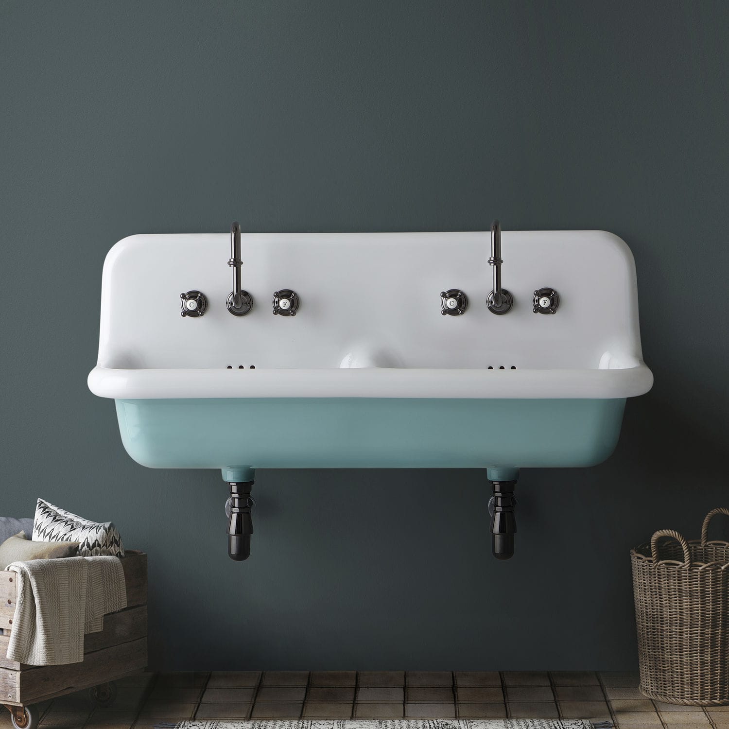 Cuba suspensa - TCL120 - BLEU PROVENCE - em cerâmica / com acabamento ...