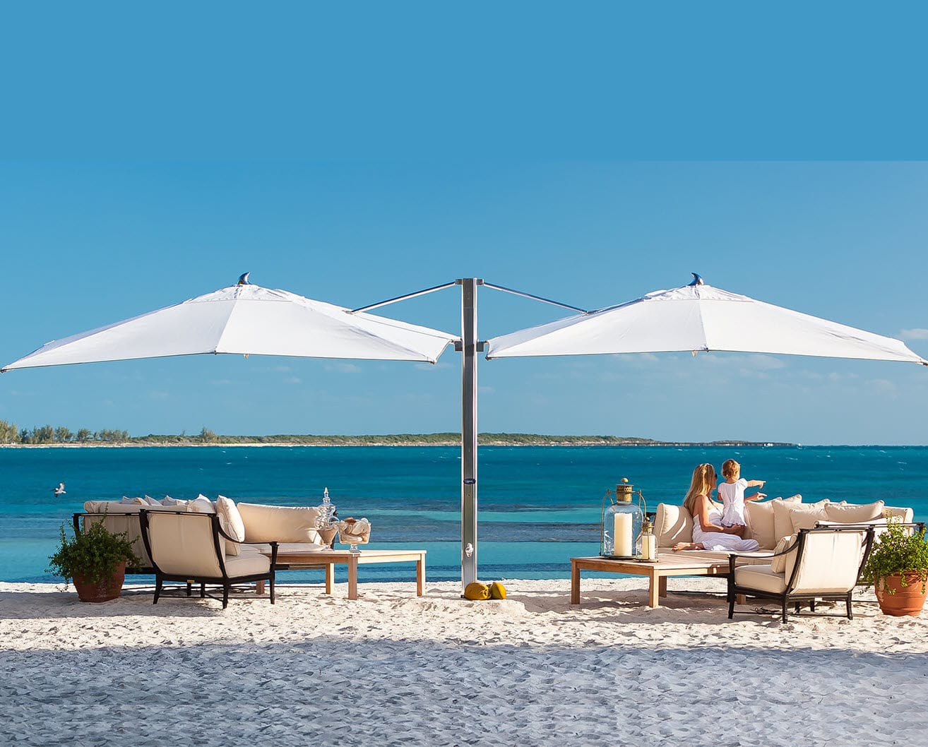 Ombrelone quadrado - OCEAN MASTER MAX DUAL - TUUCI - retangular ...