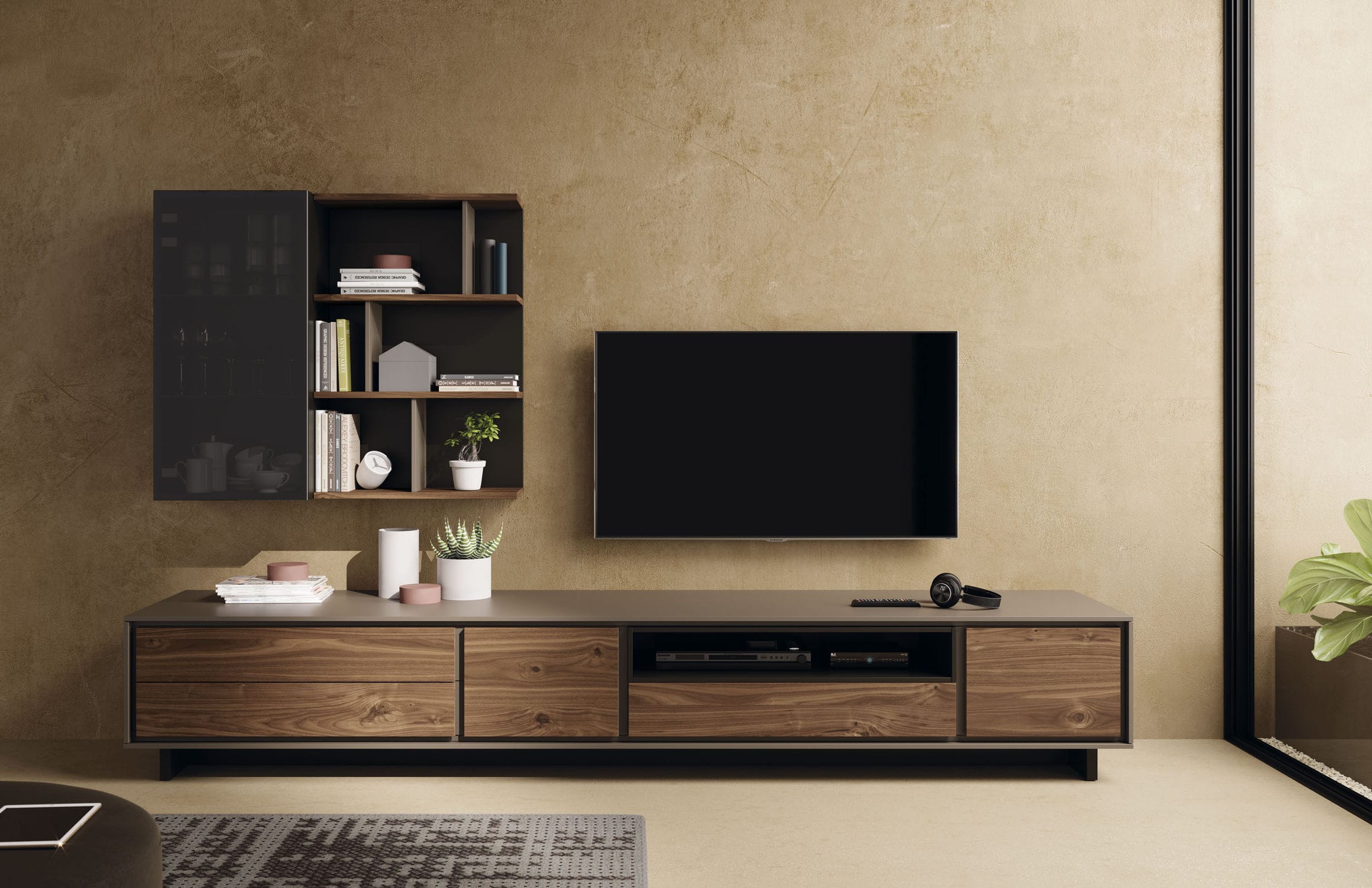 Móvel de parede contemporâneo para TV - BOOK 03 - VIVE - MUEBLES VERGE ...