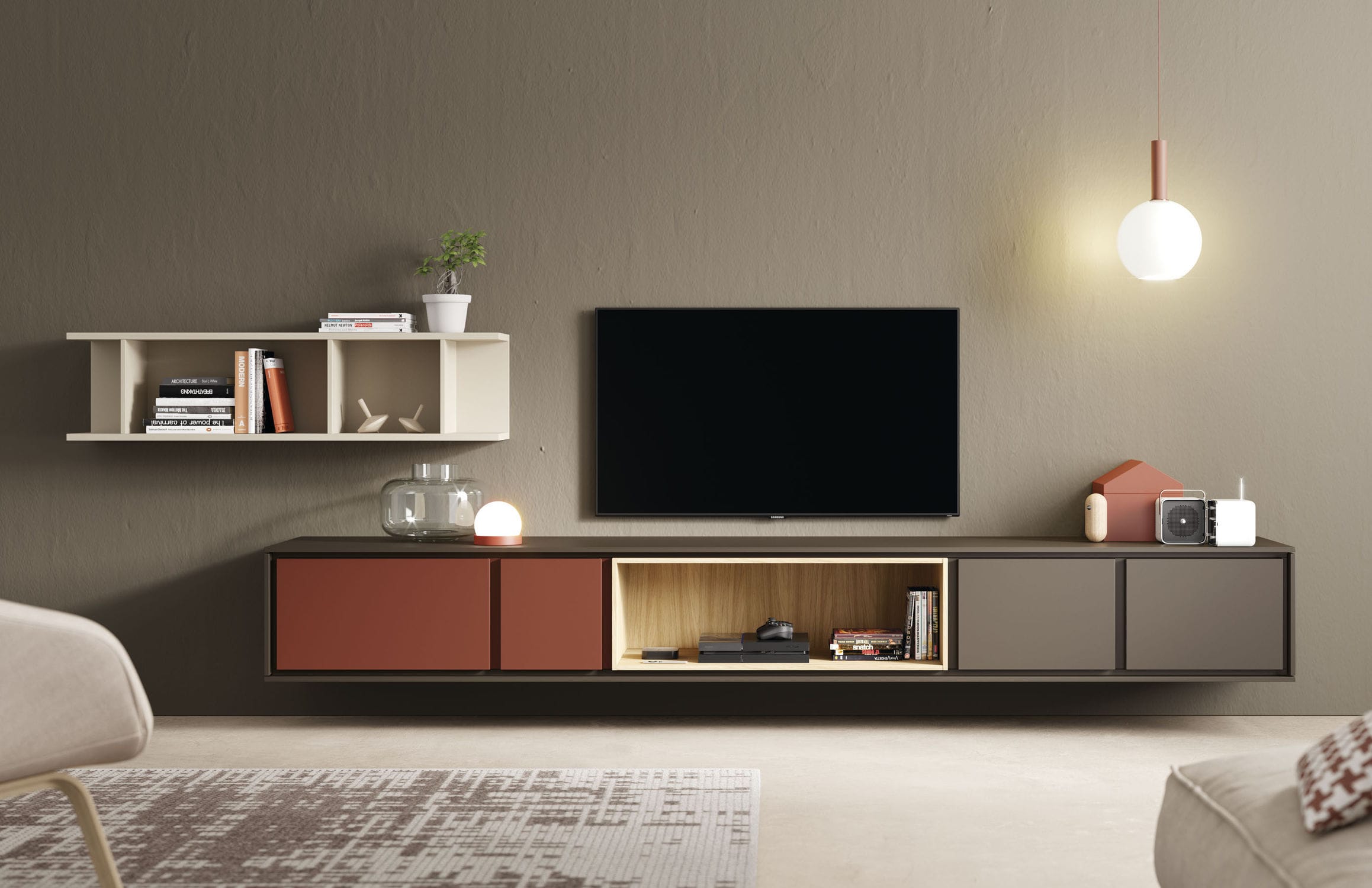 Móvel de parede contemporâneo para TV - BOOK 10 - VIVE - MUEBLES VERGE ...