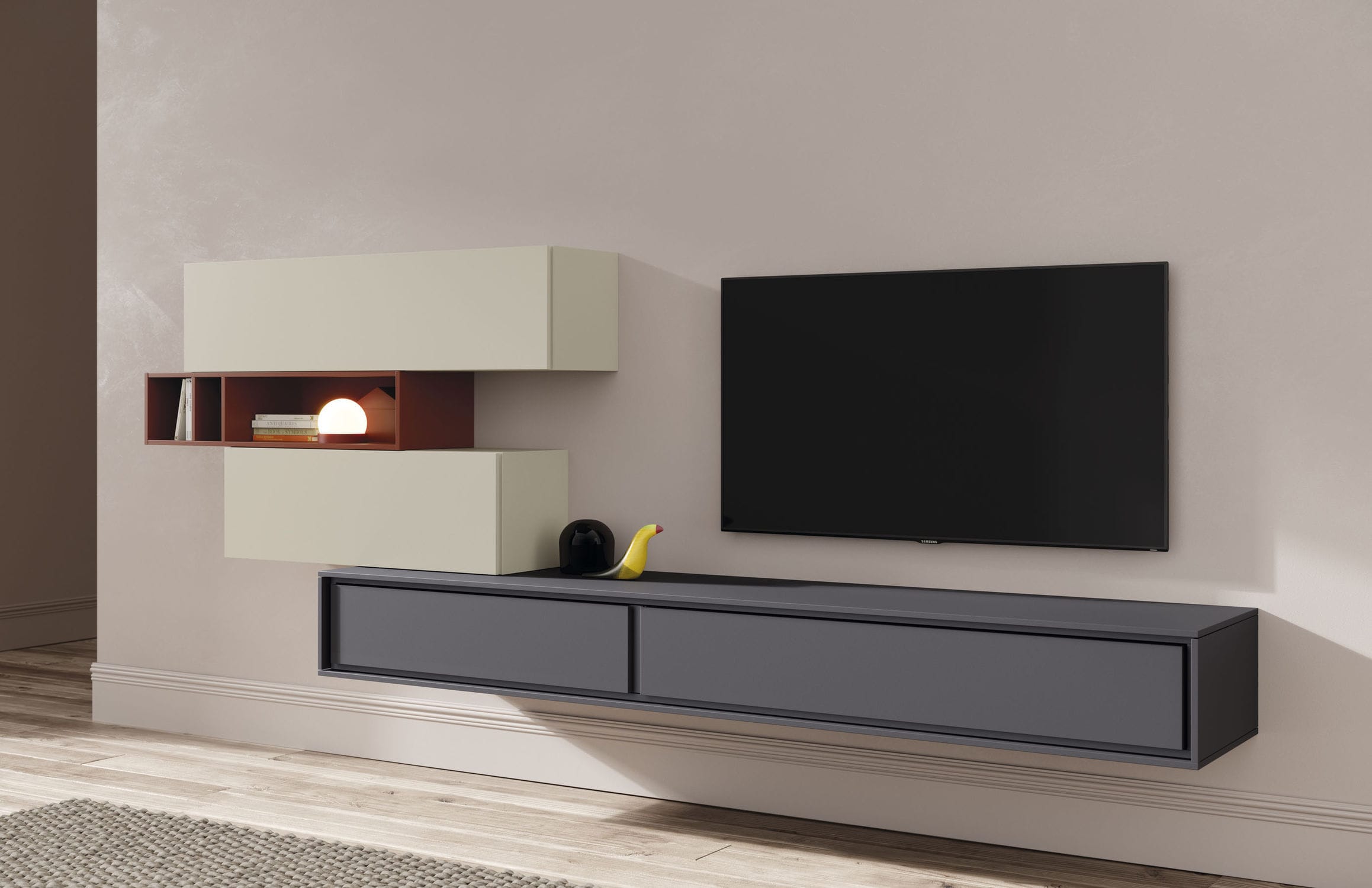 Móvel de parede contemporâneo para TV - BOOK 16 - VIVE - MUEBLES VERGE ...